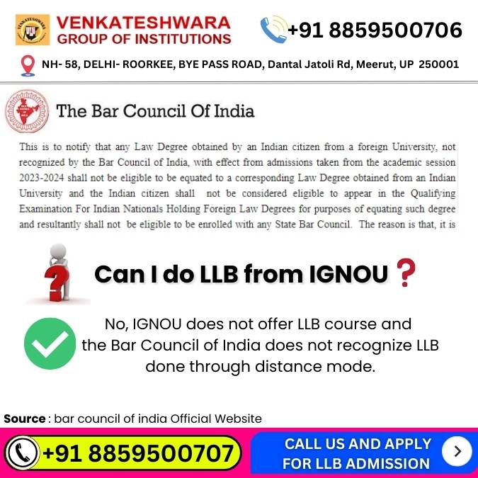 LLB from IGNOU: Bachelor of Law Admission 2024, Eligibility and Course ...